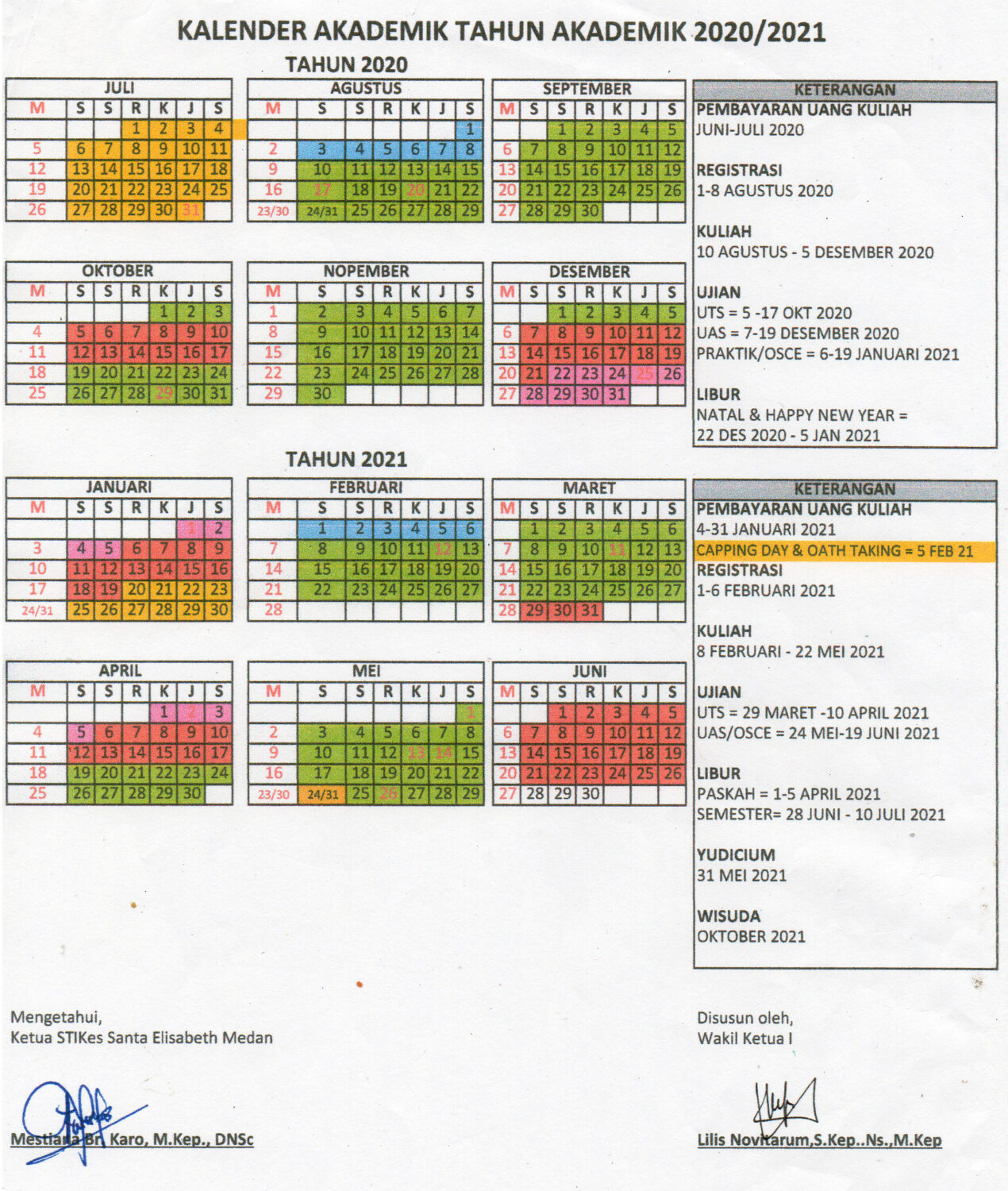 Kalender Akademik – STIKes Elisabeth Medan